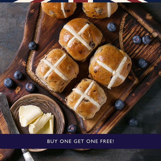 Hot Cross Buns - Henllan Bakery - pack of 4 - Parker's British Foods ...
